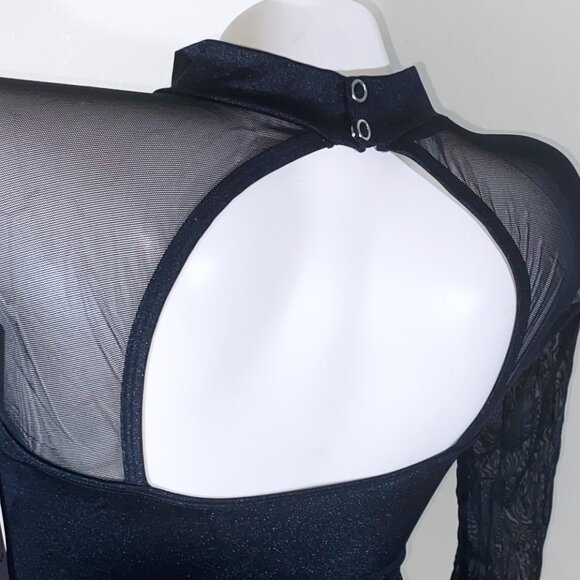 Double Platinum | Tops | New Double Platinum Large Black Unitard With ...